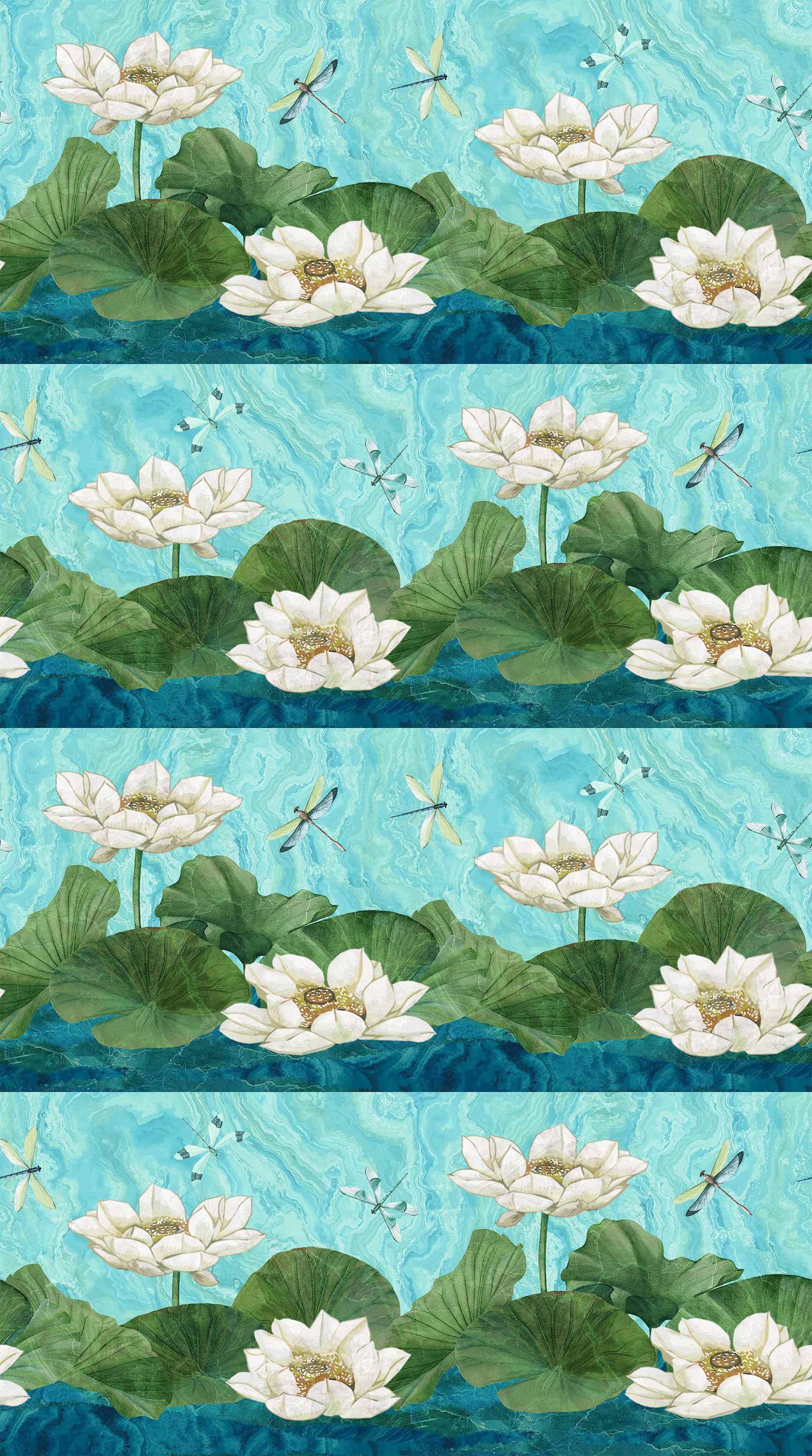 Tranquil Waters - Lily Pad Border Stripe – Ultimate Sewing Centre